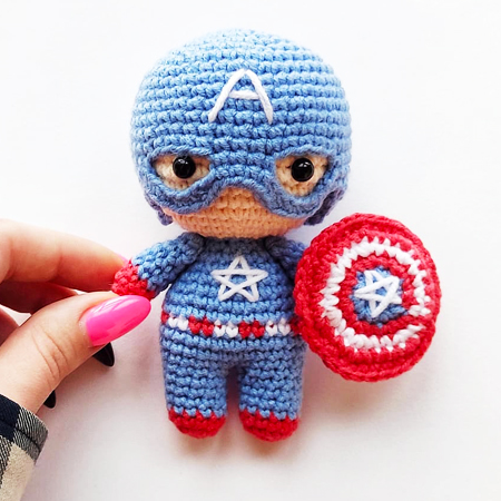 Crochet Captain America PDF Amigurumi Pattern
