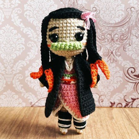 Nezuko Chan Crochet Doll Amigurumi PDF Pattern