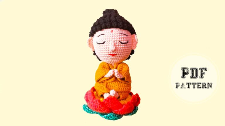 Crochet Buddha with Lotus Throne Amigurumi PDF Pattern