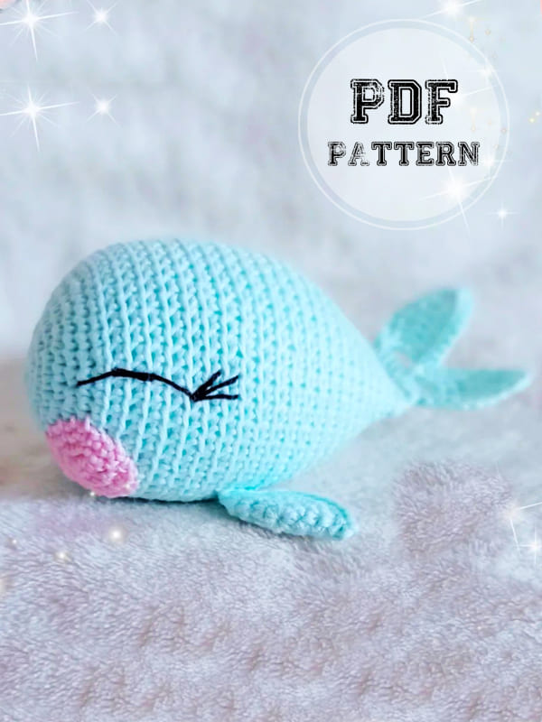 Blue Whale Crochet Amigurumi PDF Pattern