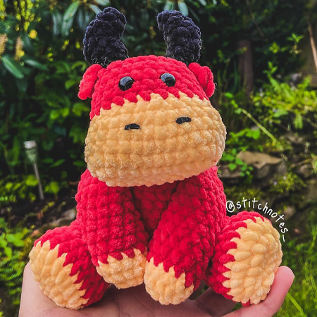 Crochet Red Bull Amigurumi PDF Free Pattern