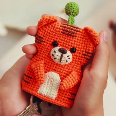 Mini Tiger Crochet Keychain Amigurumi PDF Pattern
