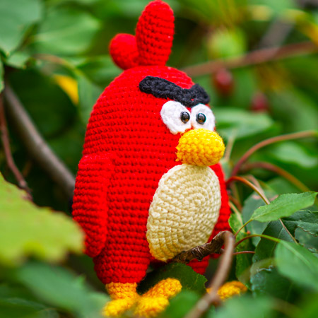 Red Angry Birds Amigurumi PDF Pattern Step by Step