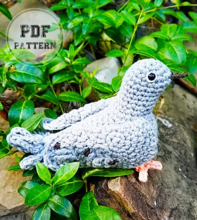 Amigurumi Grey Dove Crochet PDF Free Pattern