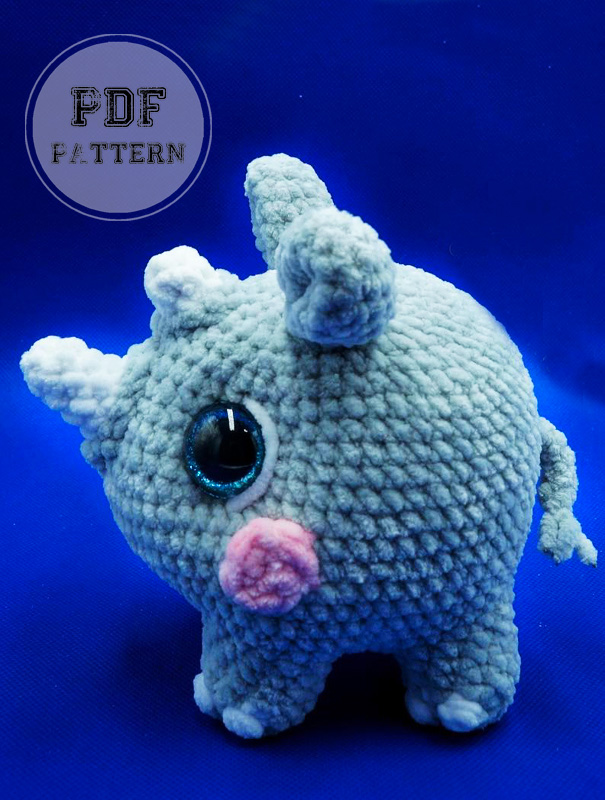 Plush Baby Rhino PDF Amigurumi Free Pattern