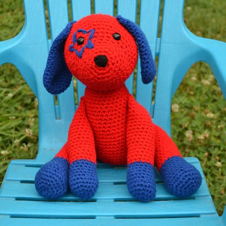 Red Crochet Dog Sam Amigurumi PDF Pattern