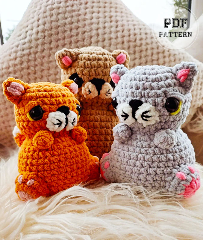 Plush Easy Crochet Cat Free Pattern