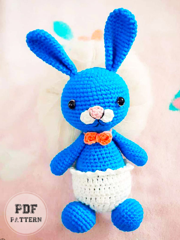 Blue Baby Bunny Crochet PDF Free Pattern
