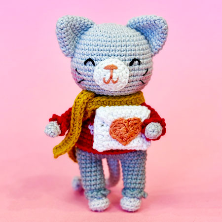 Graham Valentine Cat Free Amigurumi Pattern