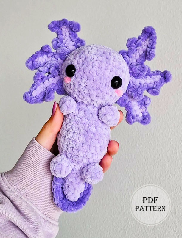 Crochet Axolotl Free Plush Amigurumi PDF Pattern