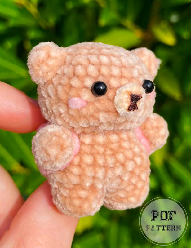 Keychain Crochet Bear with Bag Free PDF Pattern
