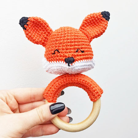 Crochet Fox Rattle Amigurumi PDF Pattern
