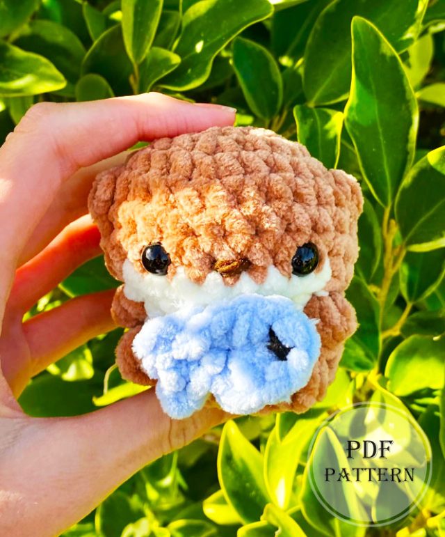 Baby Sea Otter for Beginners with Fish Crochet Pattern